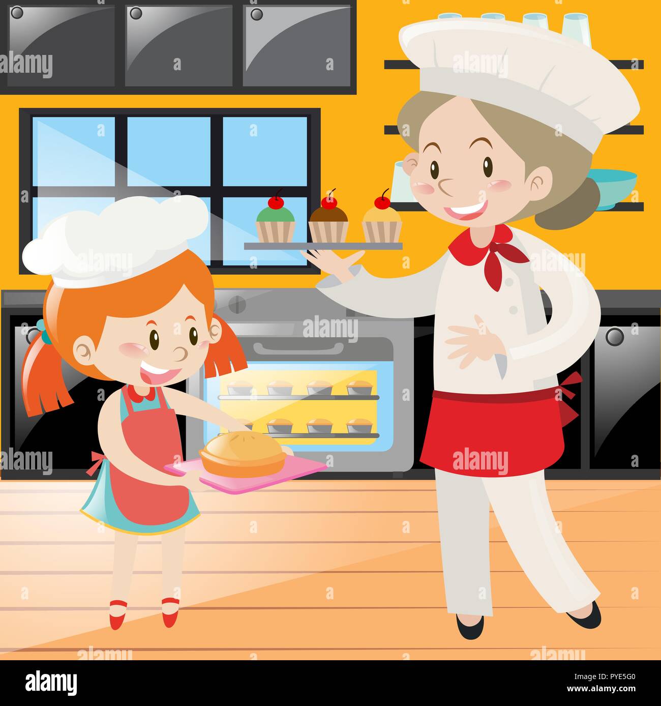 Girl Baking Clipart