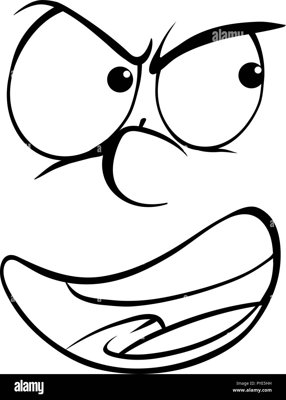 Angry face on white background illustration Stock Vector Image & Art ...