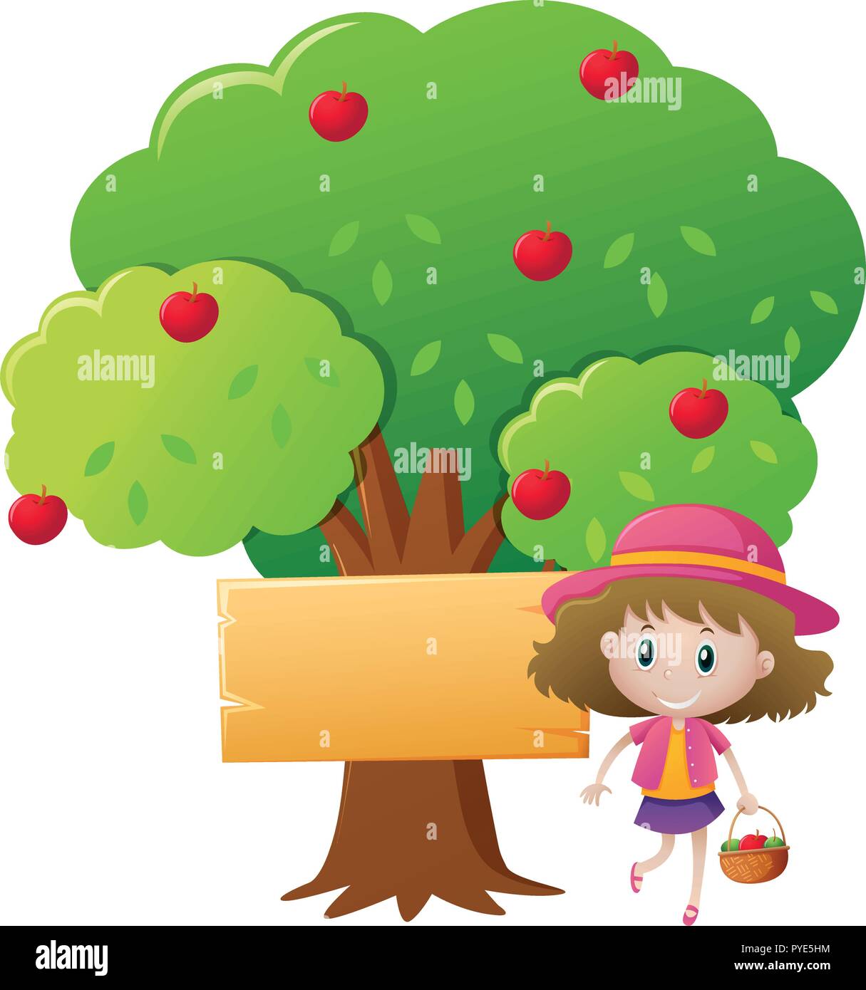 Apple tree girl Stock Vector Images - Alamy