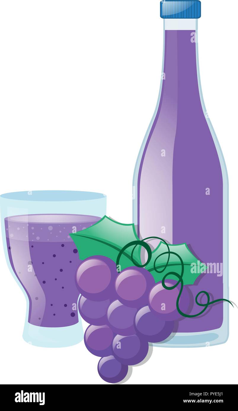Grapes and juice in bottle illustration Stock Vector Image & Art - Alamy