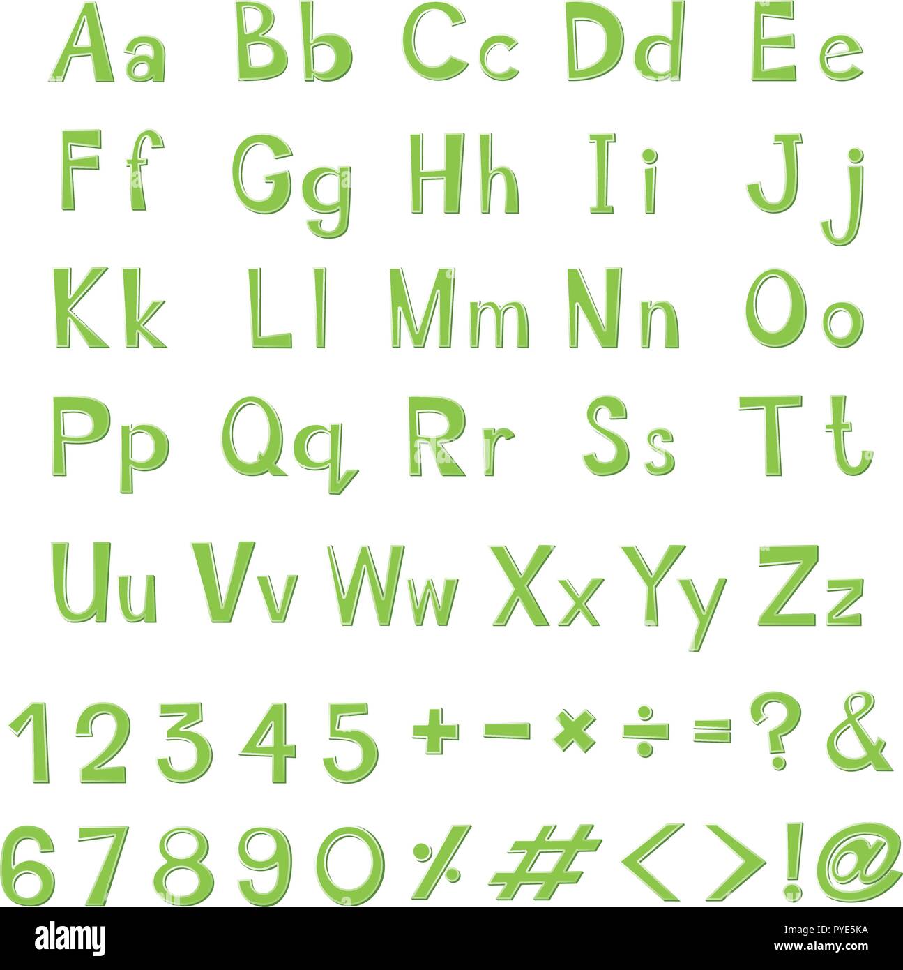 Alphabet design in green color illustration Stock Vector Image & Art ...