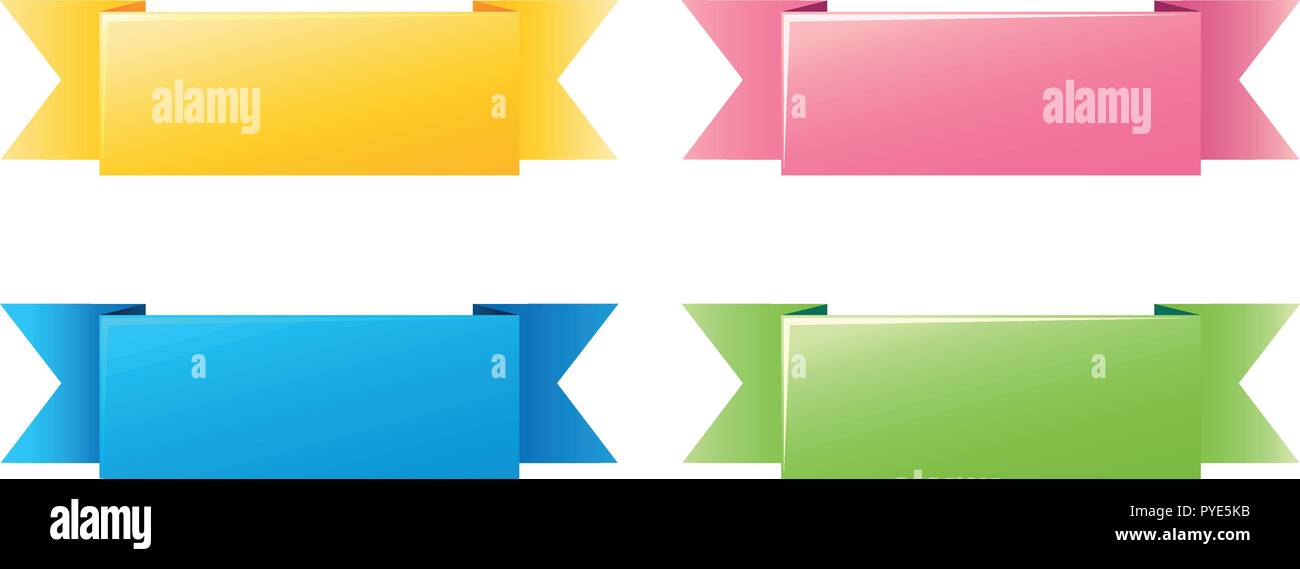 Label template with four different colors illustration Stock Vector ...