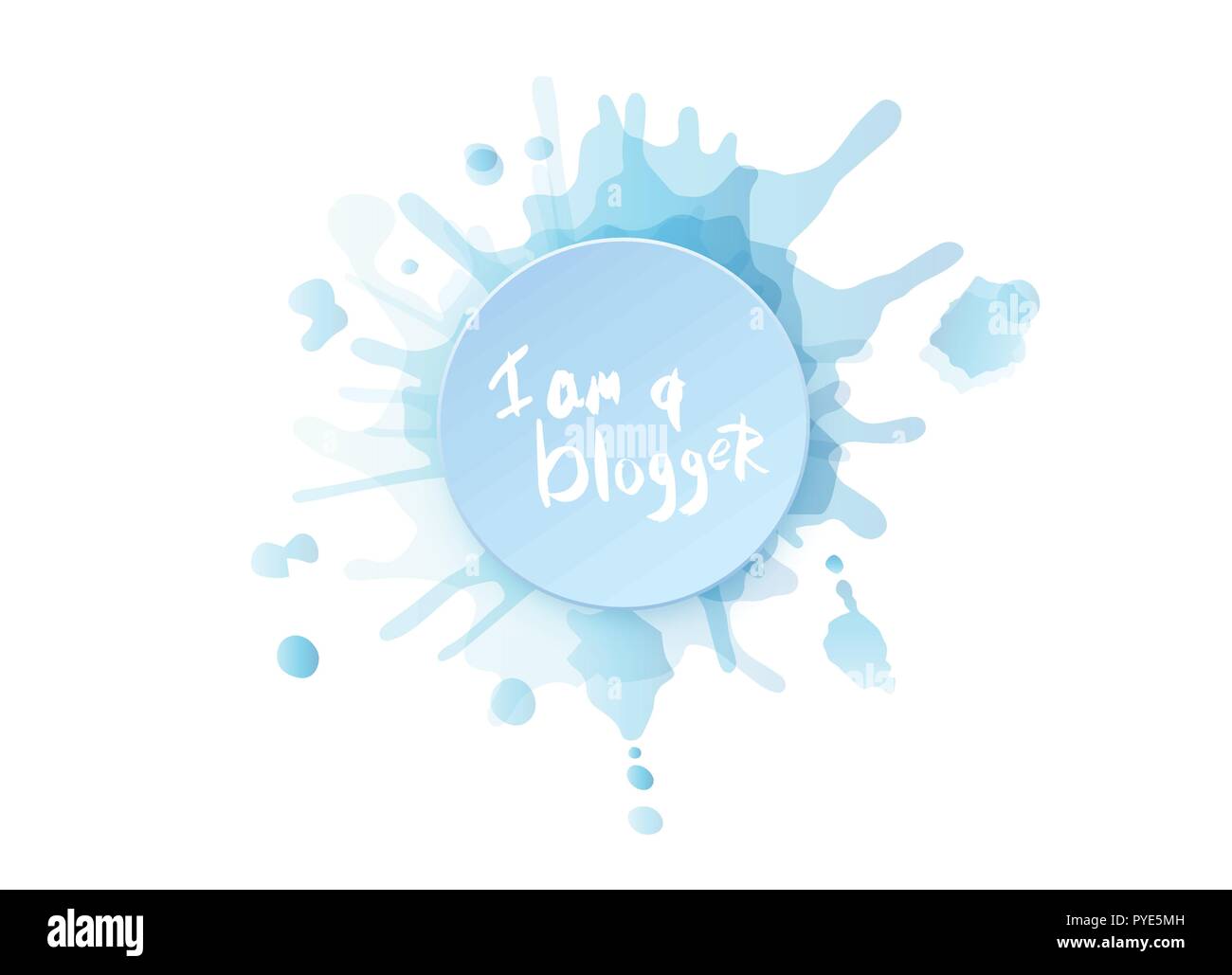 I am a blogger quote. Hand lettering phrase for social media networks ...