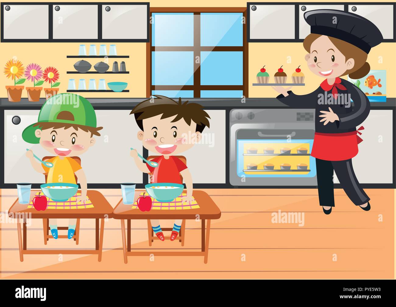 Kitchen Clipart For Kids 274 Kids Cooking In Kitchen High Res