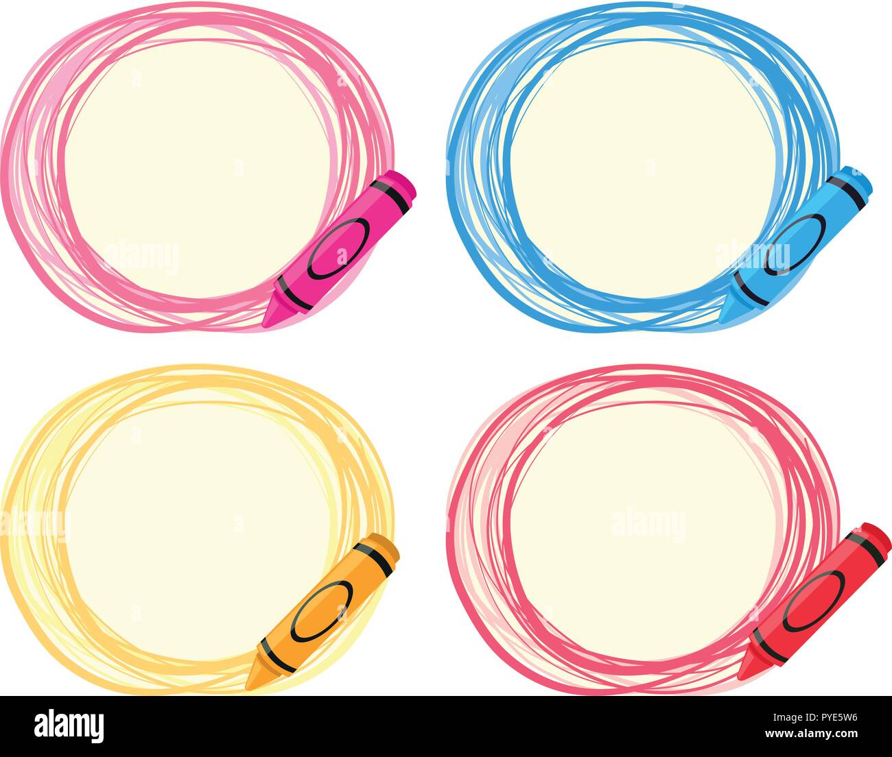 Circle crayons Stock Vector Images - Alamy