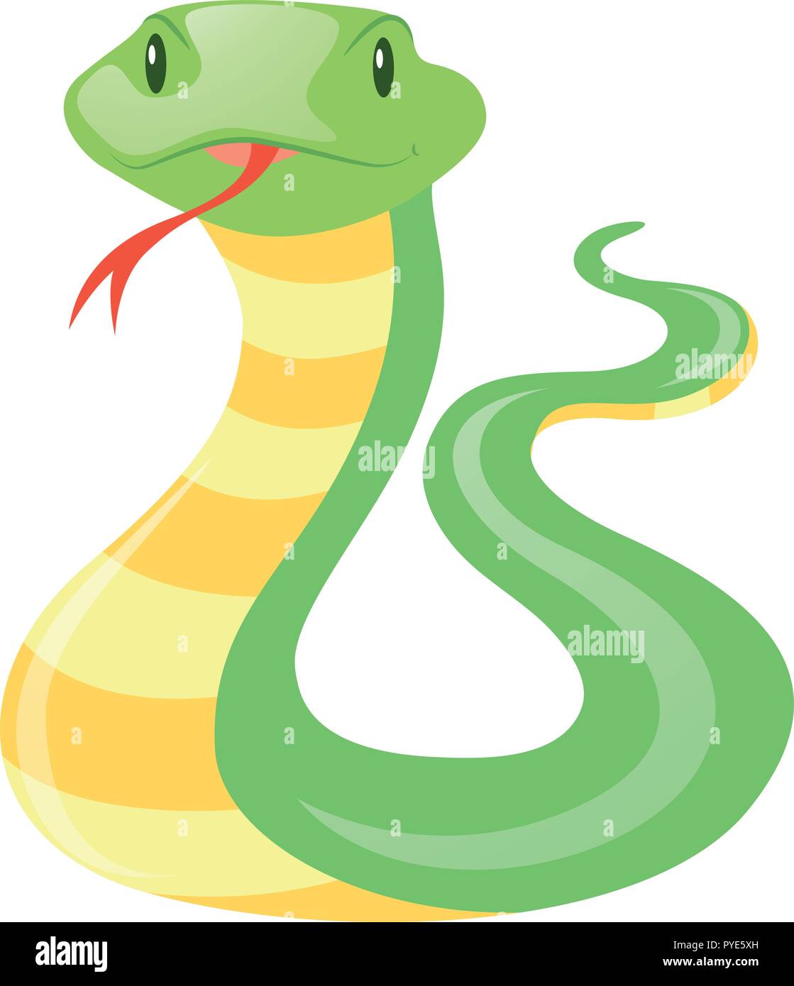 Green snake on white background illustration Stock Vector Image & Art ...