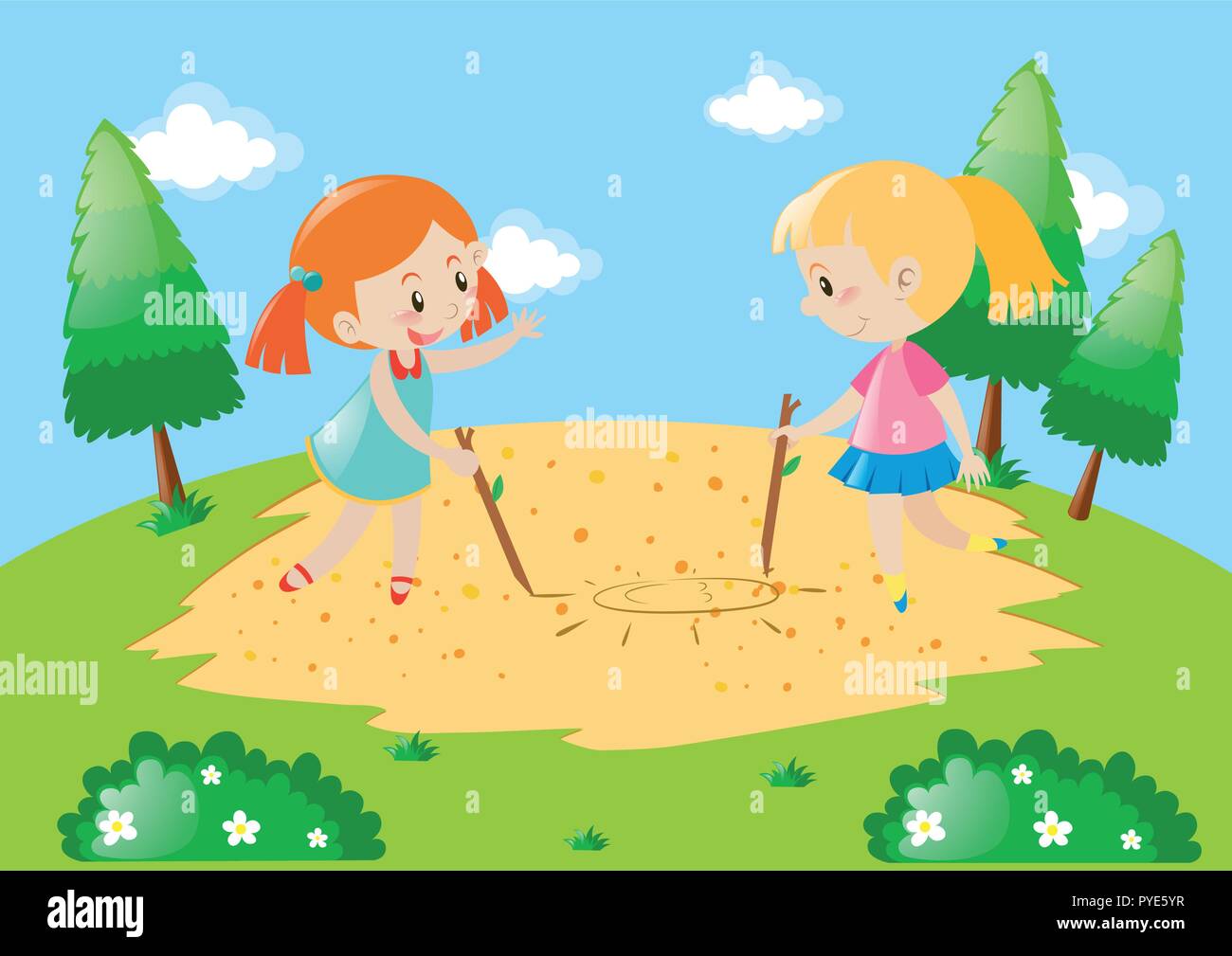 Childrens digital background Stock Vector Images - Alamy