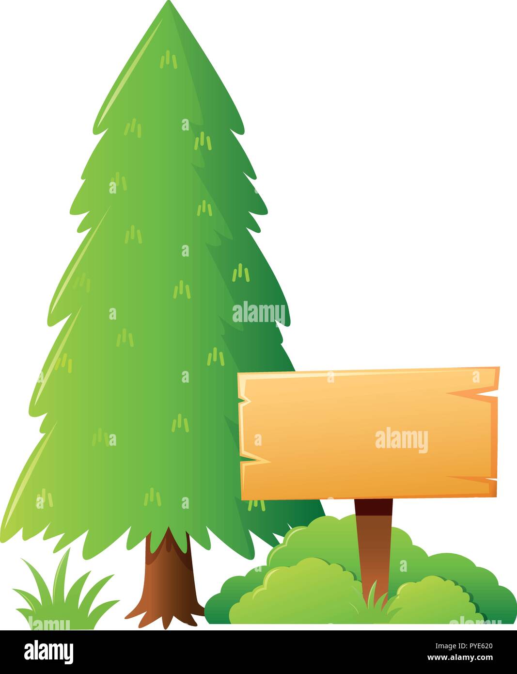 Wooden sign template with park background illustration Stock Vector ...
