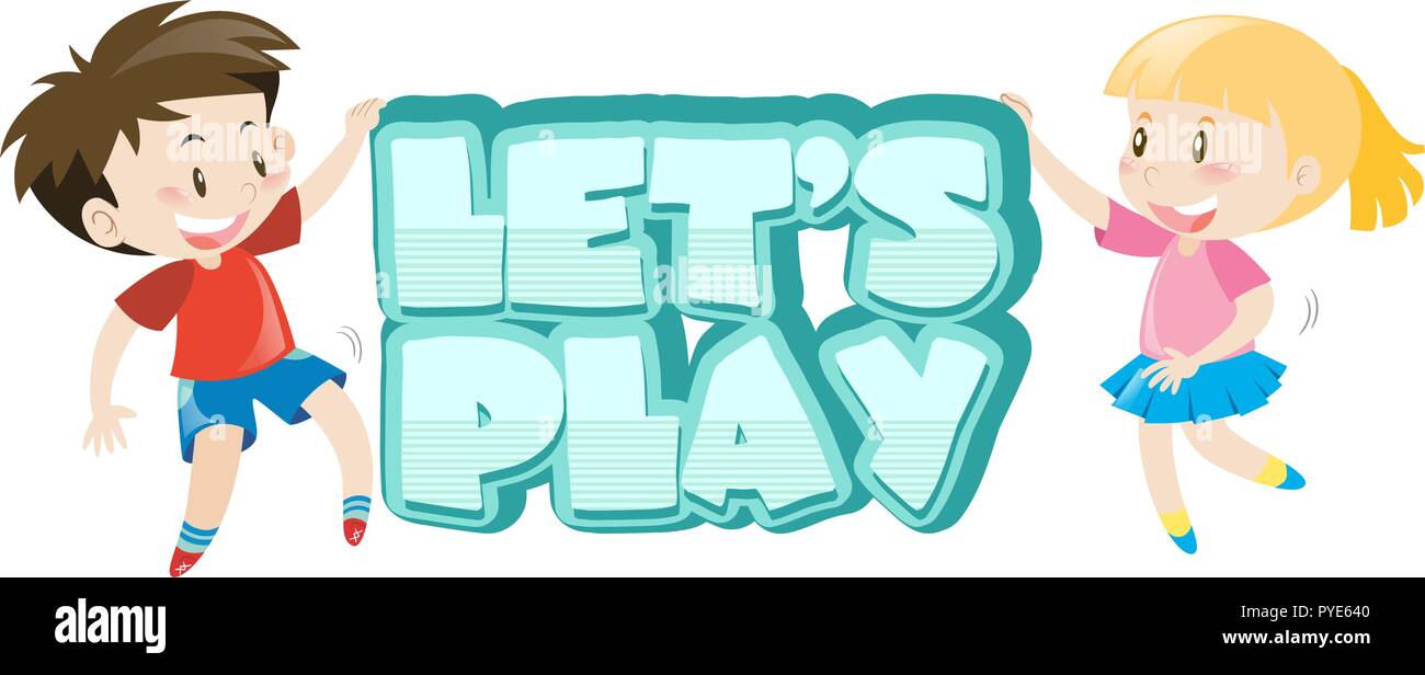 Poster design with boy and girl illustration Stock Vector Image & Art ...