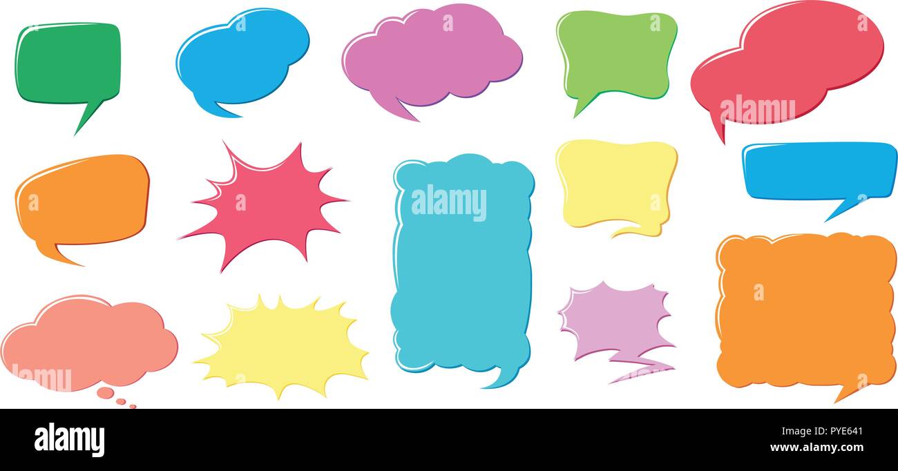 Different color and design of speech bubbles illustration Stock Vector Image & Art - Alamy