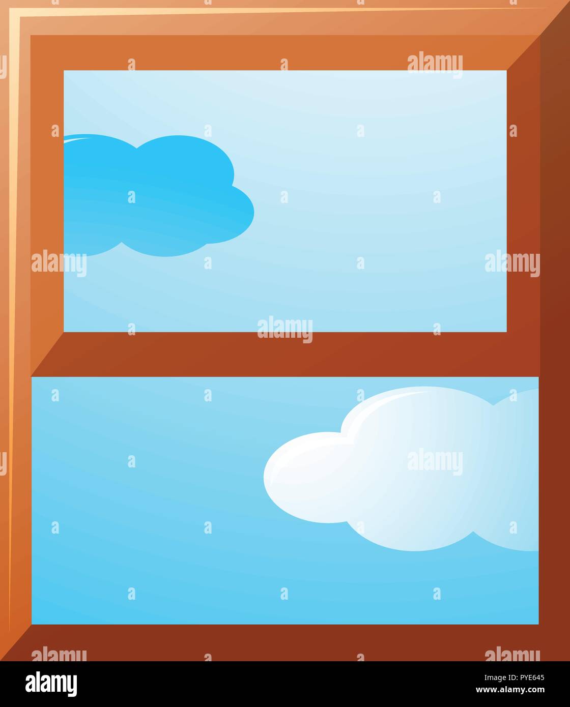 Window frame with sky view outside illustration Stock Vector Image ...