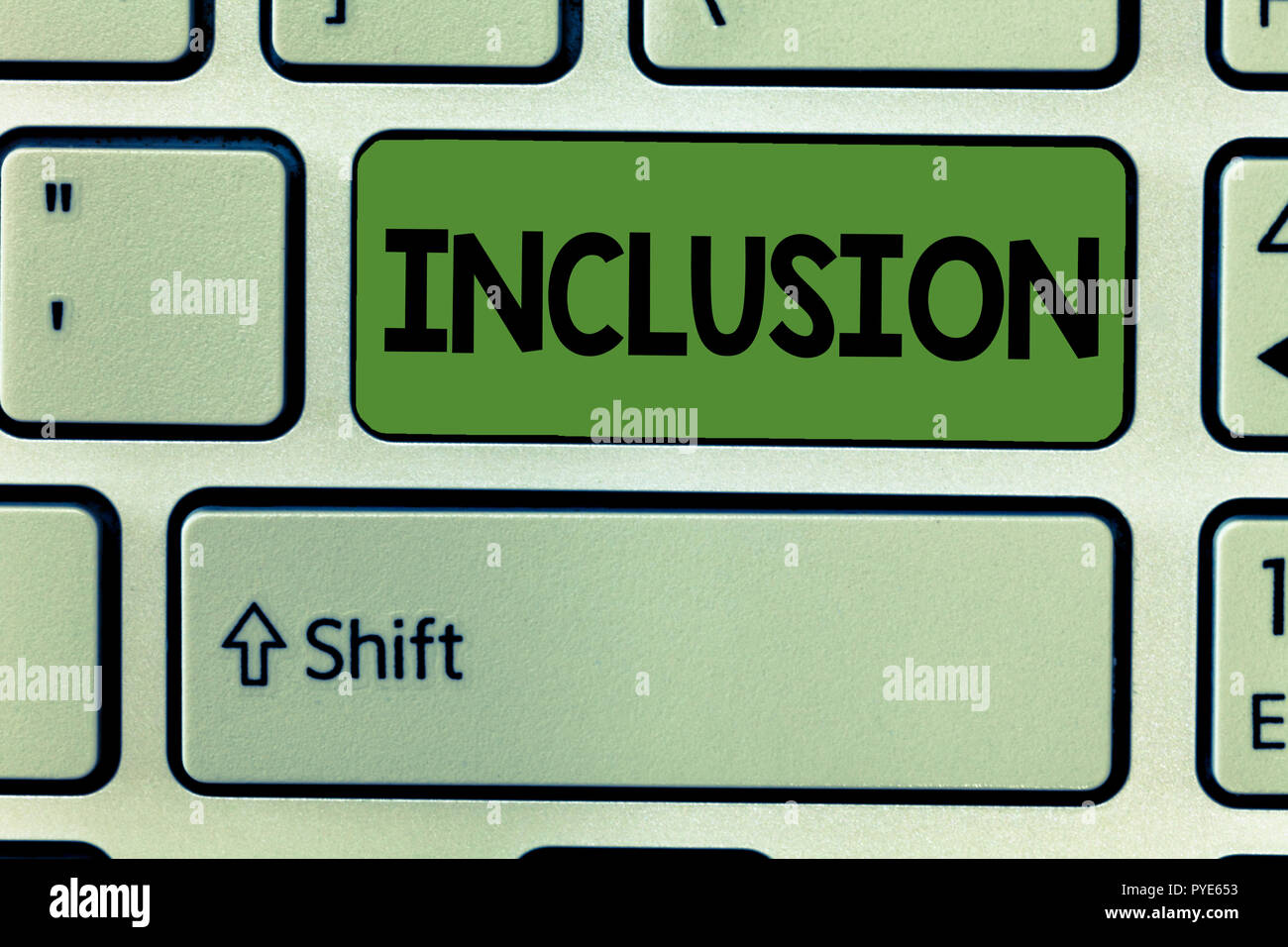 Conceptual hand writing showing Inclusion. Business photo text action ...