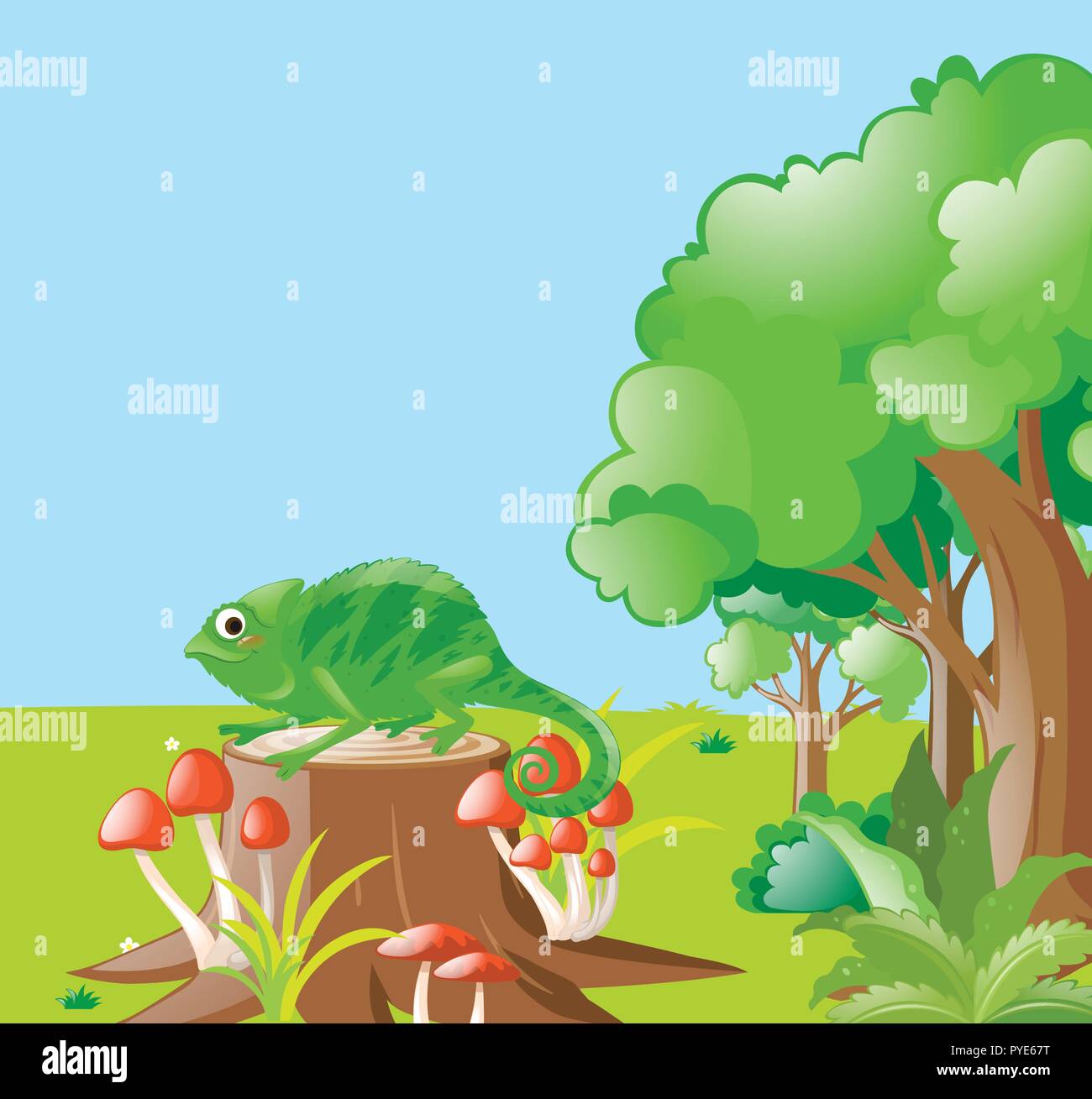 Scene with lizard in the field illustration Stock Vector Image & Art ...