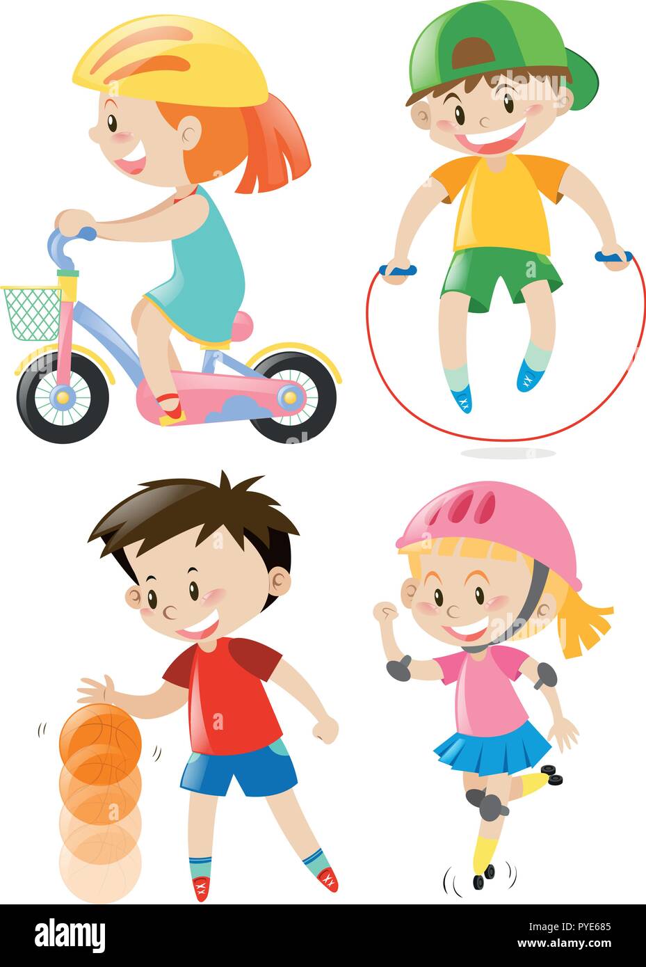 Exercising Kids Clip Art