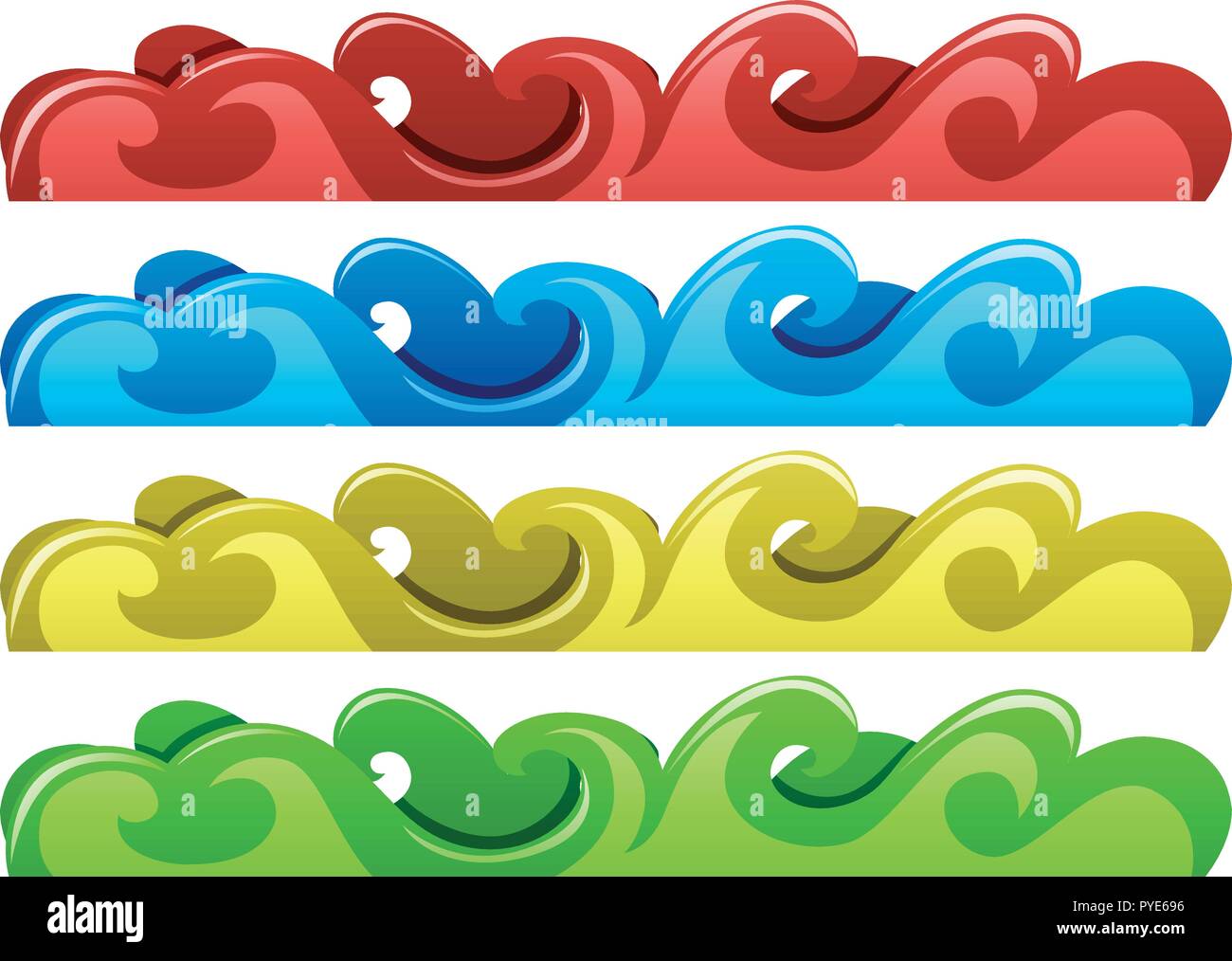 Waves design in four colors illustration Stock Vector Image & Art - Alamy
