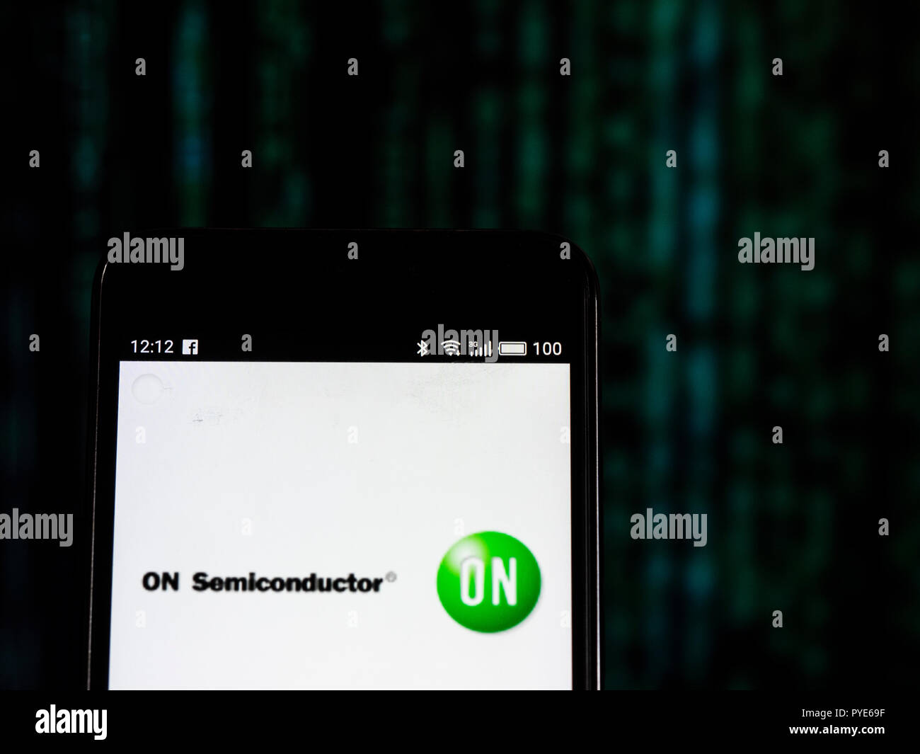 ON Semiconductor. Semiconductor manufacturing company logo seen ...