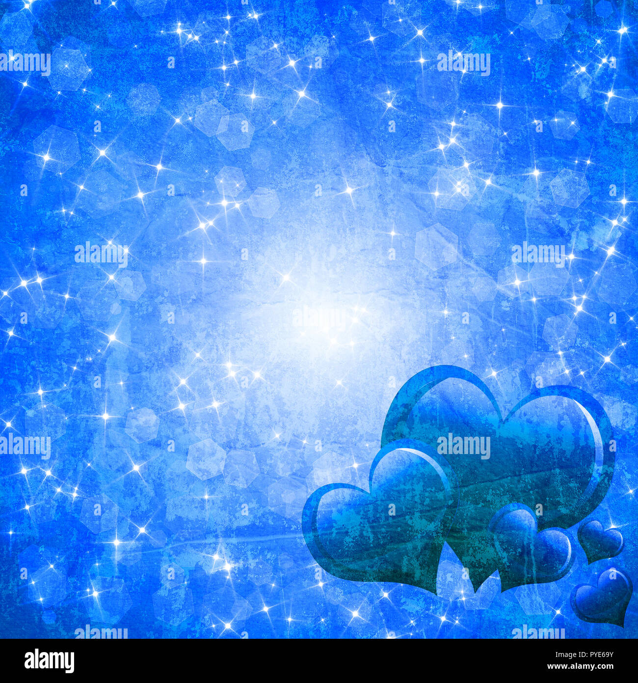 Blue valentines background with hearts Stock Photo - Alamy