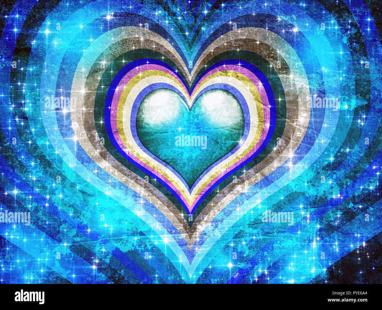 Blue valentines background with hearts Stock Photo - Alamy