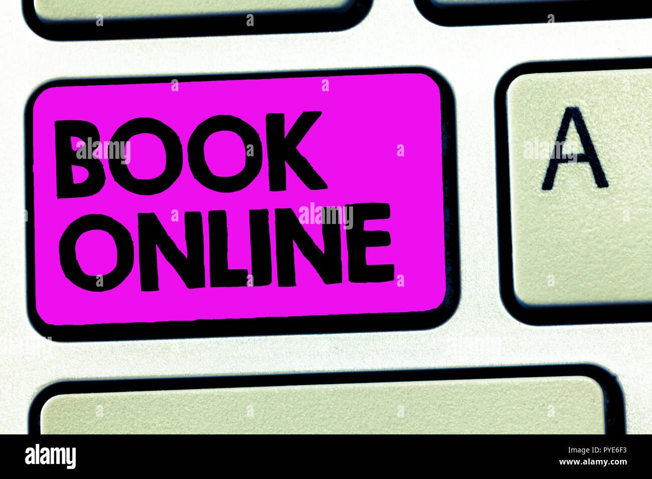 Conceptual hand writing showing Book Online. Business photo showcasing ...