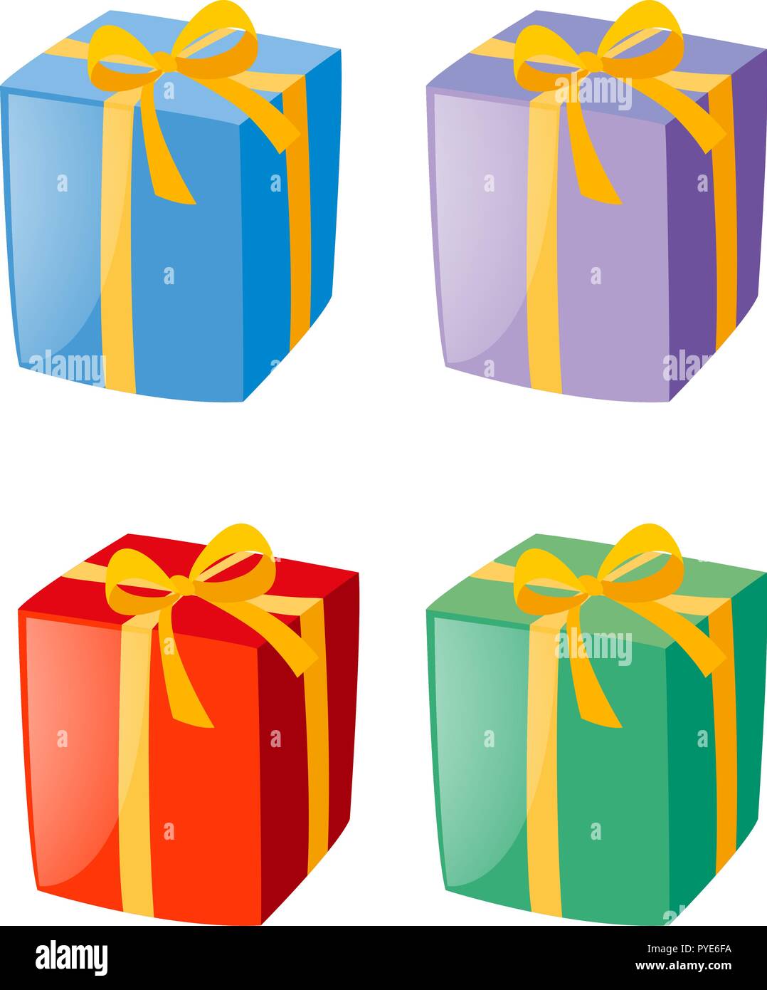 Four boxes of presents illustration Stock Vector Image & Art - Alamy