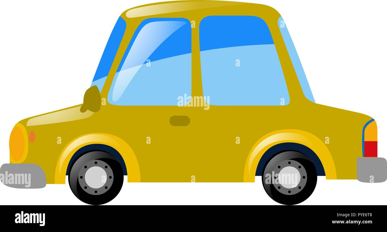 Yellow car on white background illustration Stock Vector Image & Art ...