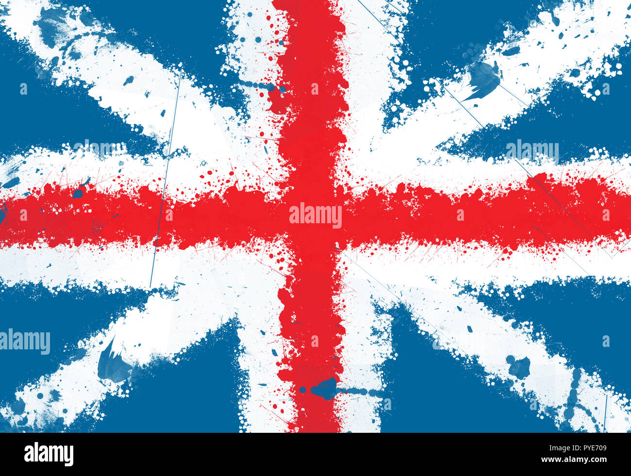 England flag painted with paint splash Stock Photo - Alamy
