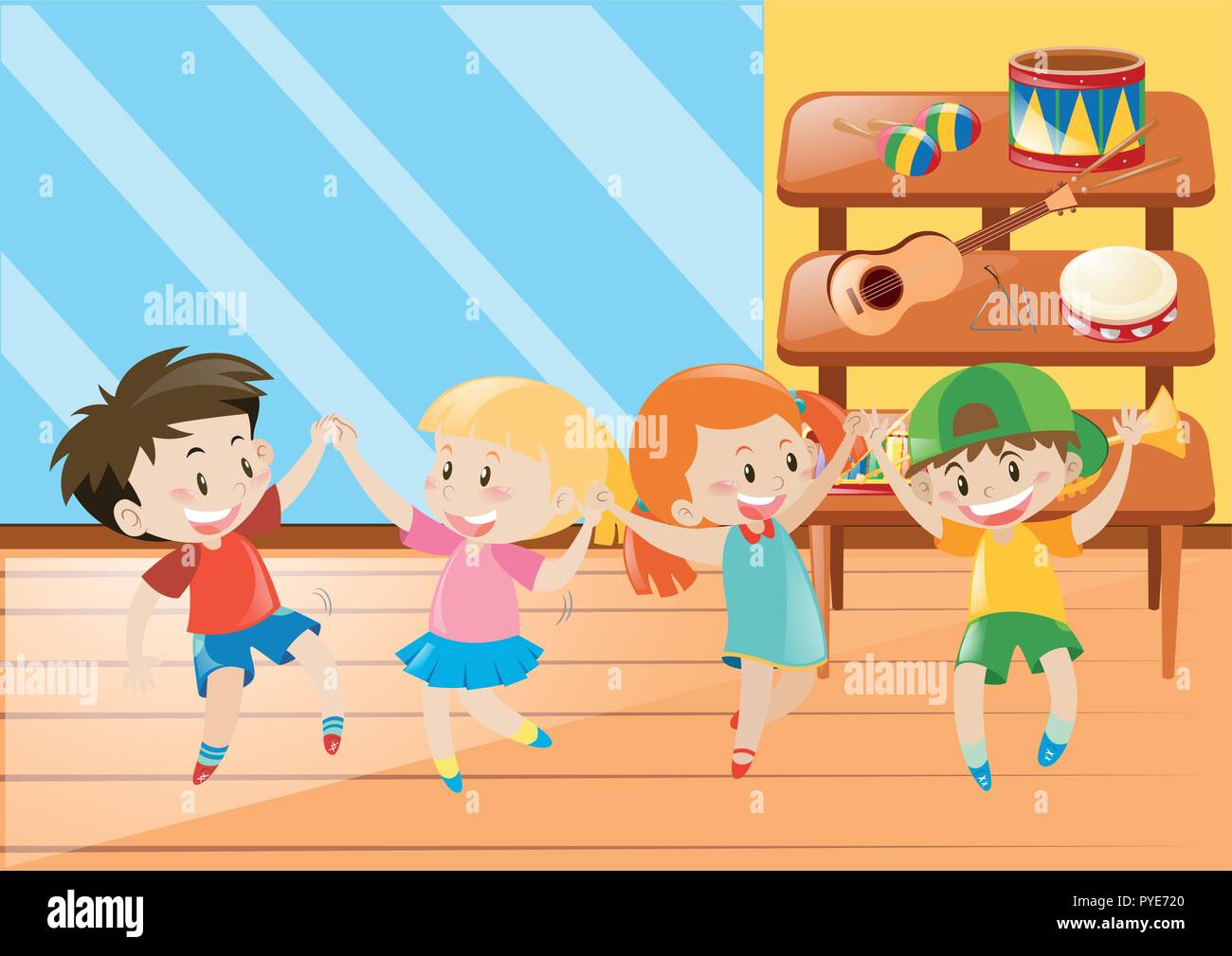 Four friends having fun Stock Vector Images - Alamy