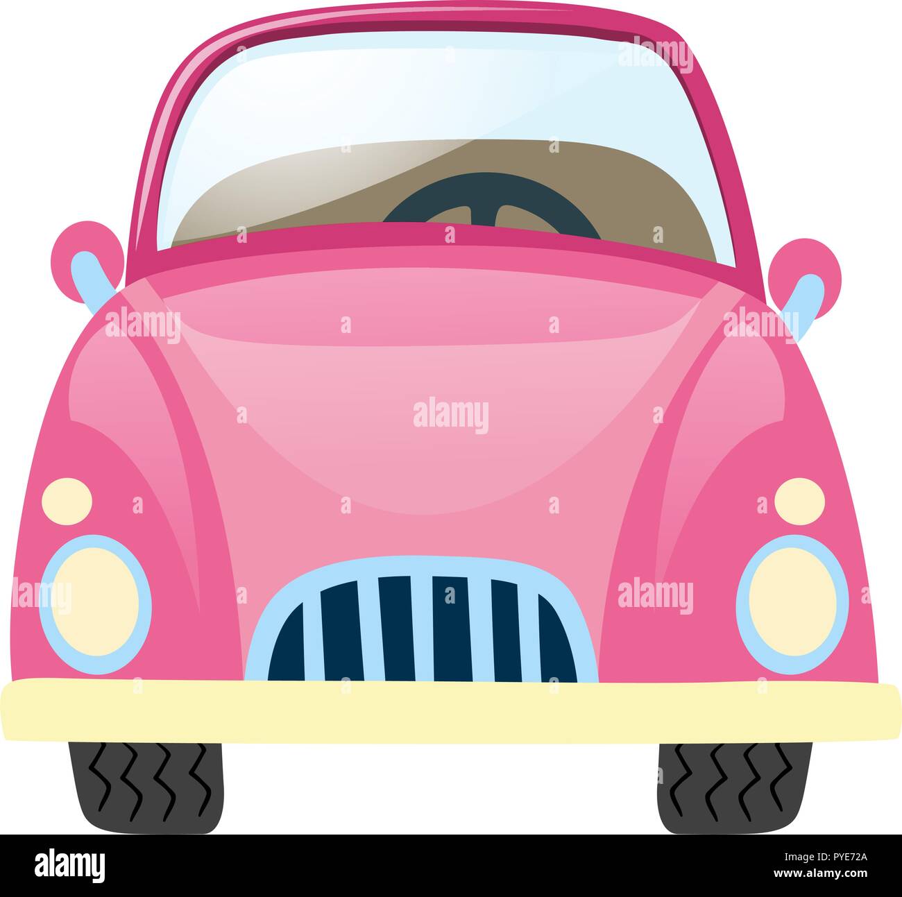Pink car on white background illustration Stock Vector Image & Art - Alamy
