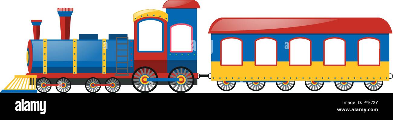 Train and single bogie on white background illustration Stock Vector ...