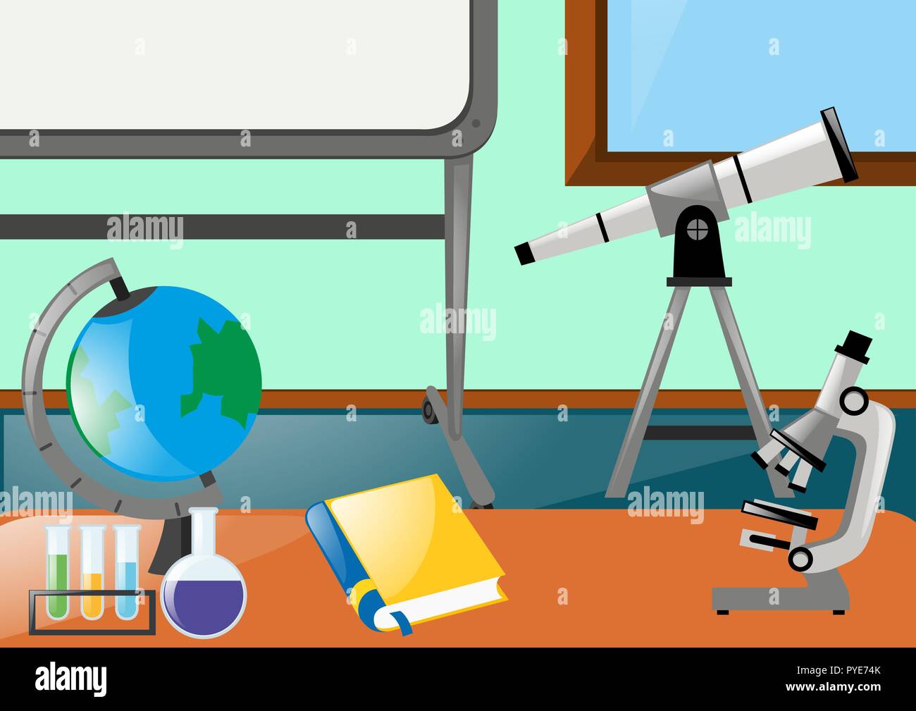Science equipment in classroom illustration Stock Vector Image & Art ...