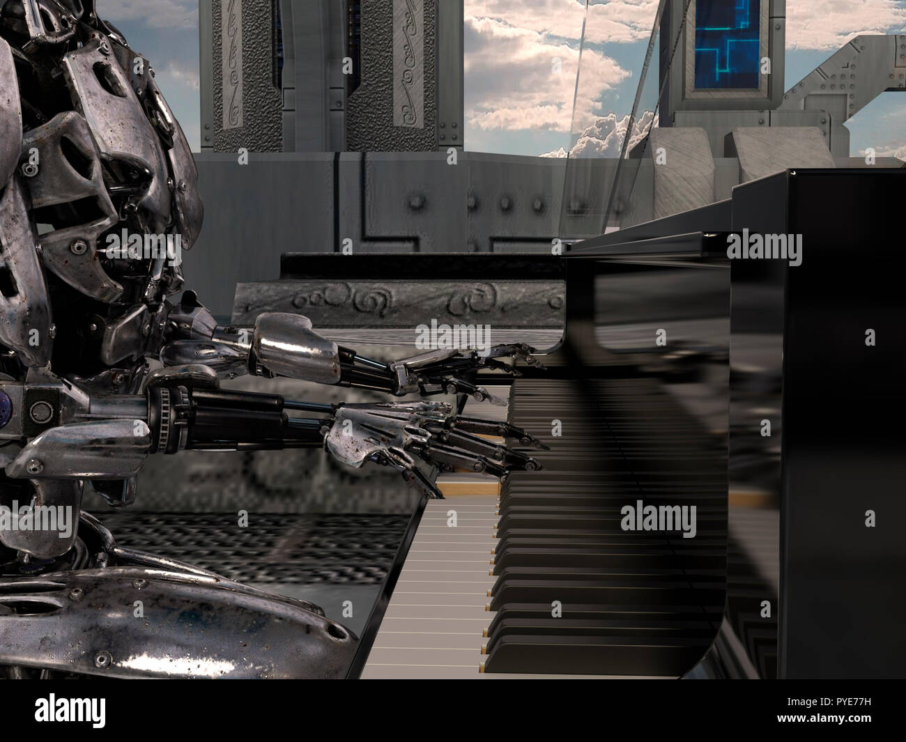 Robotic hand piano hi-res stock photography and images - Alamy