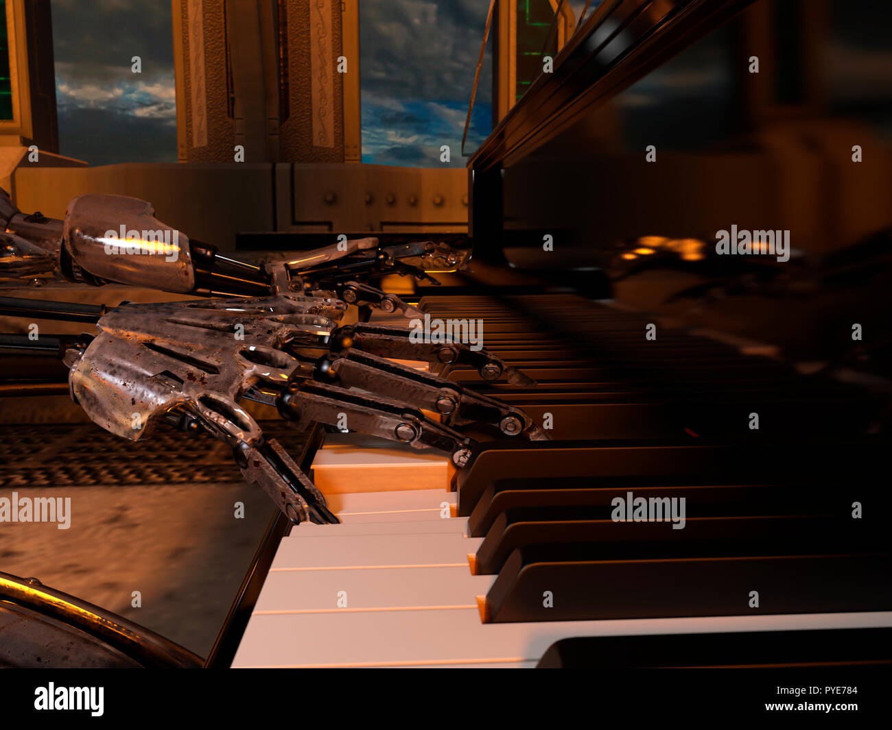 Robotic hand piano hi-res stock photography and images - Alamy