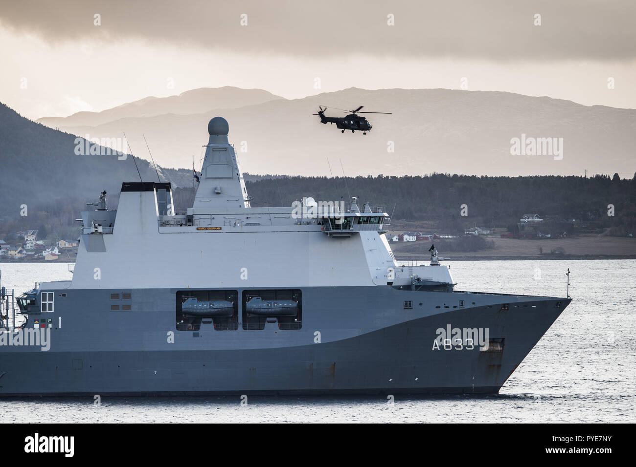 Royal Netherlands Navy multi-mission support ship HNLMS Karel Doorman ...