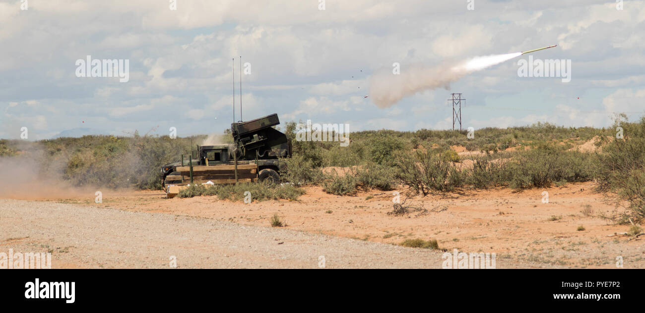An Avenger Weapon System fires at a live-fire short-range missile range ...