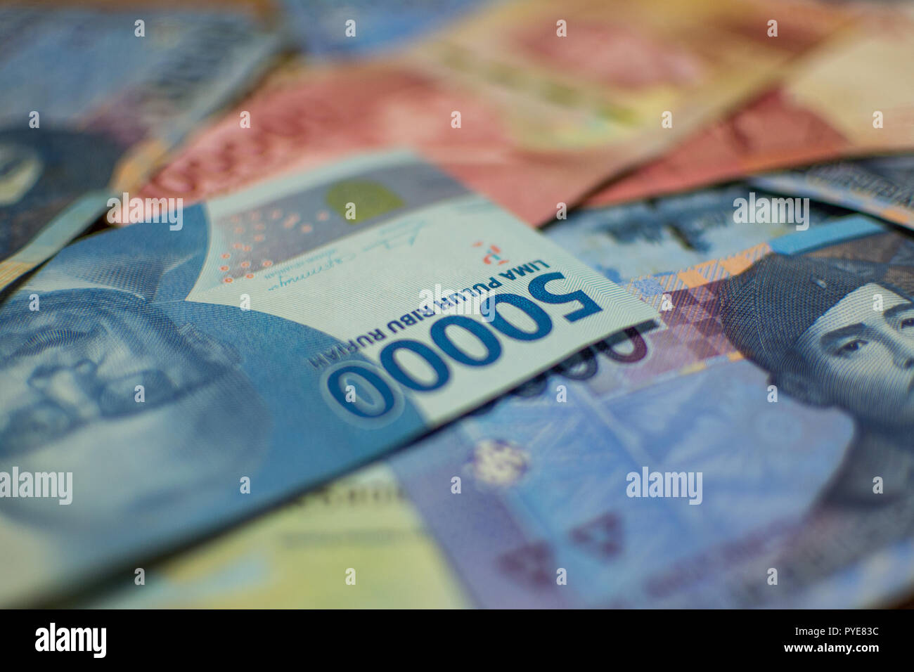 colorful Indonesia banknotes stacked Stock Photo - Alamy