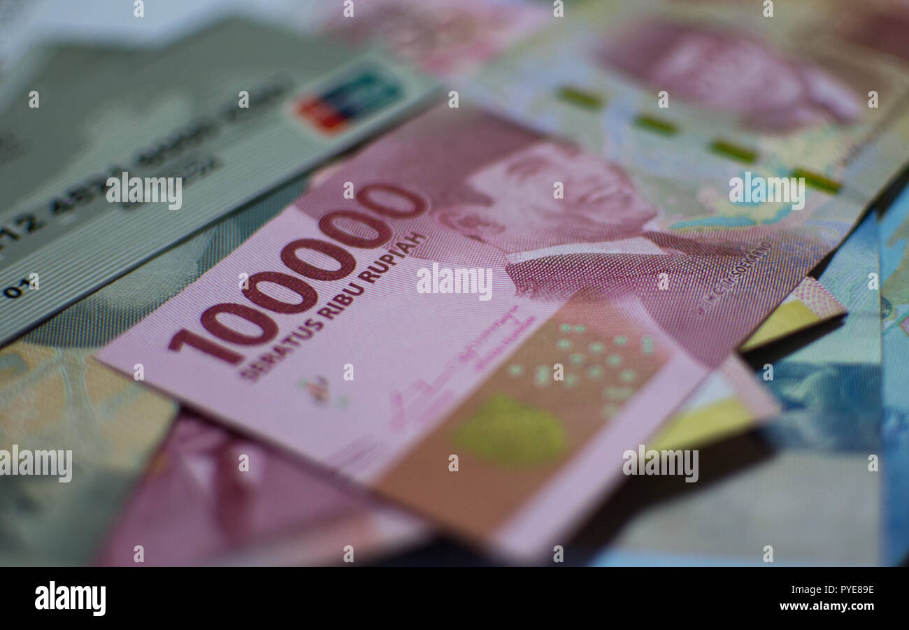 colorful Indonesia banknotes stacked Stock Photo - Alamy