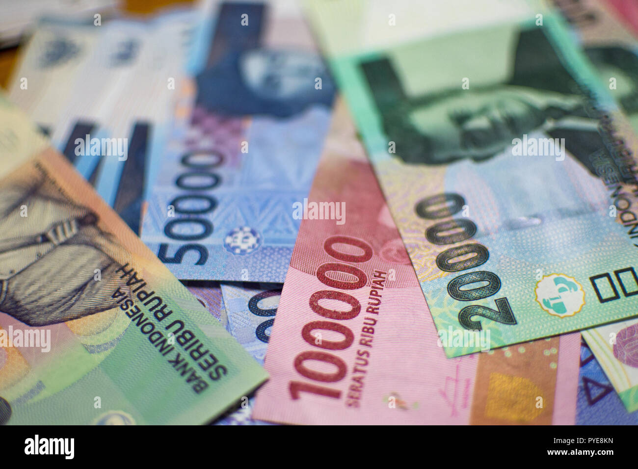 colorful Indonesia banknotes stacked Stock Photo - Alamy