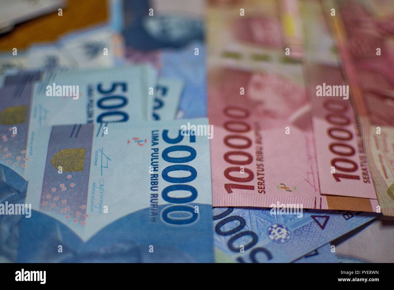 colorful Indonesia banknotes stacked Stock Photo - Alamy