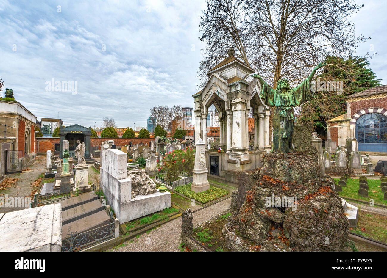 Monumental cemetery in Milan, Italy Stock Photo - Alamy