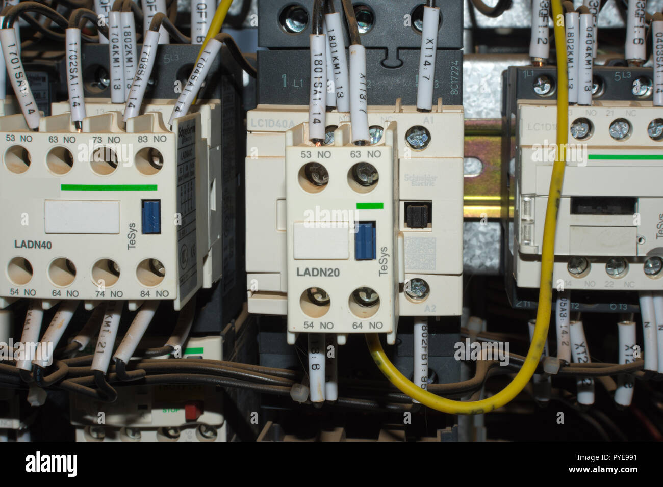 electrical elements in a electrical cabinet Stock Photo - Alamy