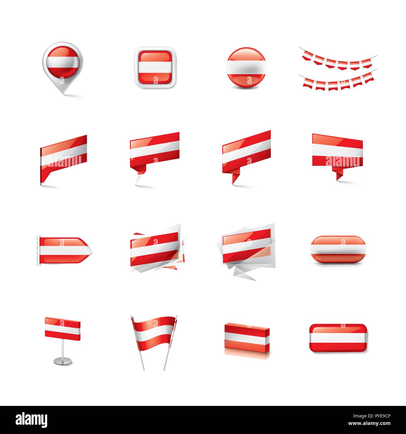 Austria flag, vector illustration on a white background Stock Vector ...