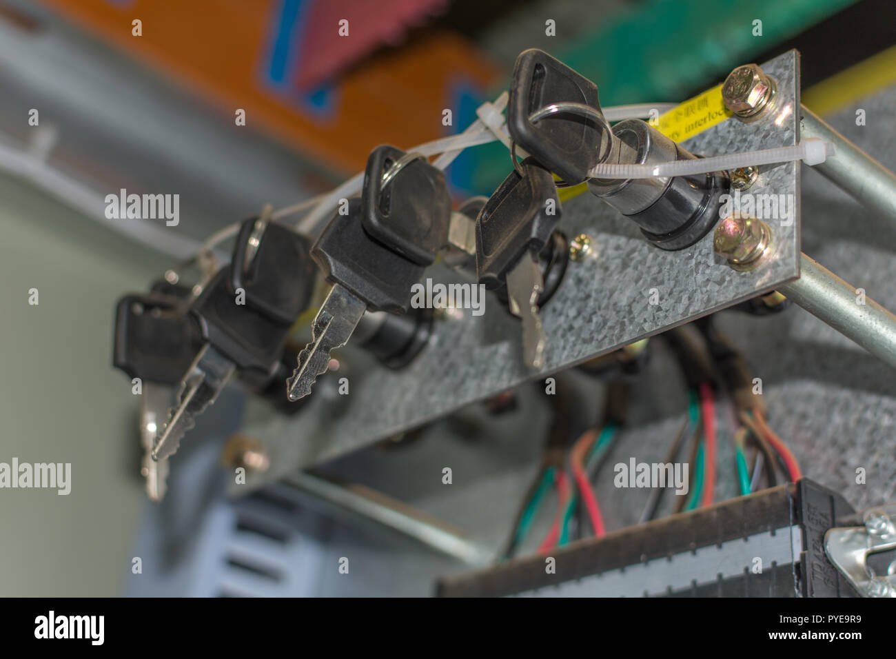 electrical elements in a electrical cabinet Stock Photo - Alamy