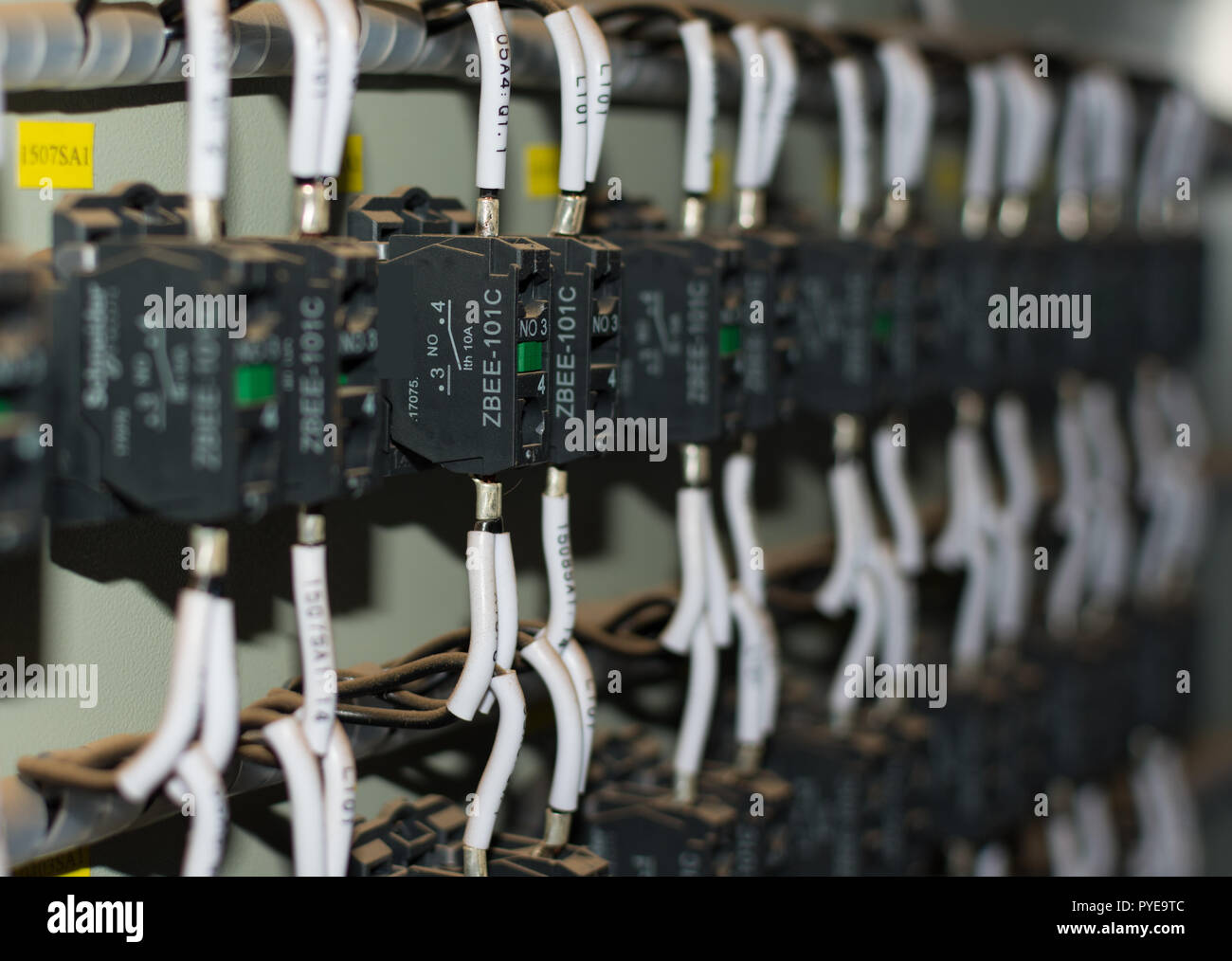 electrical elements in a electrical cabinet Stock Photo - Alamy
