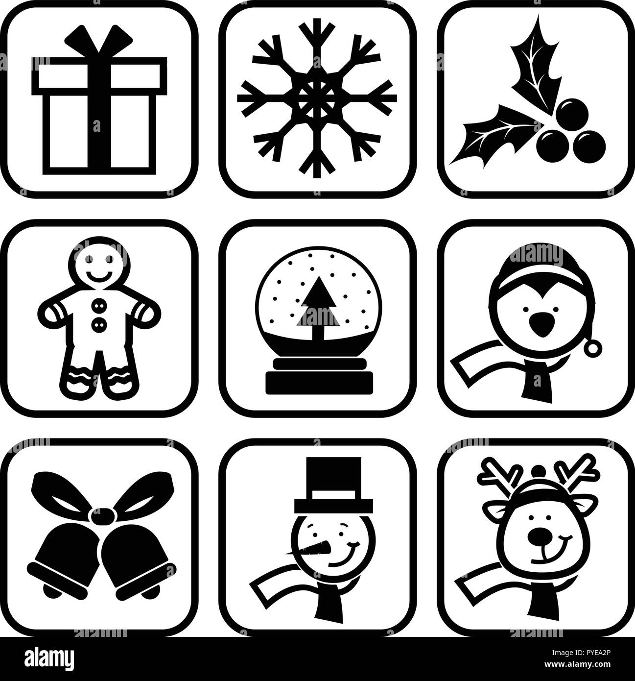 Christmas line icon set Stock Vector Image & Art - Alamy