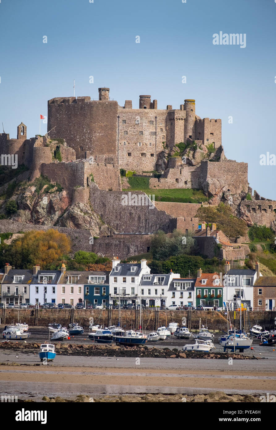 Mount Orgueil Castle also known as Gorey Castle pictured from Long ...