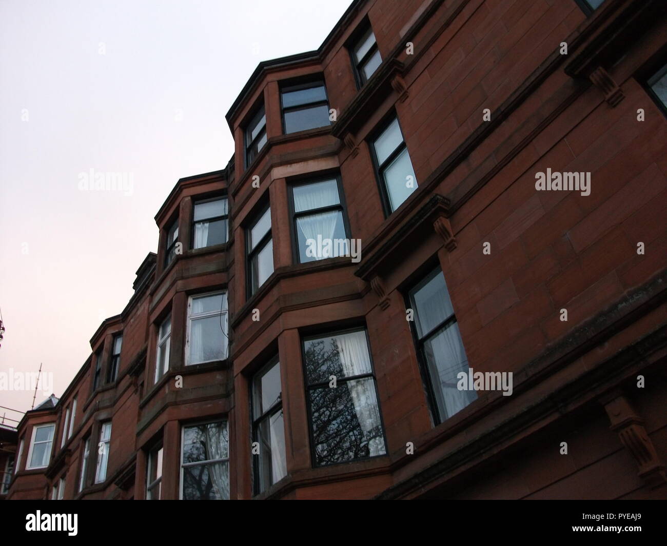 Red sandstone Glasgow tenement Stock Photo - Alamy