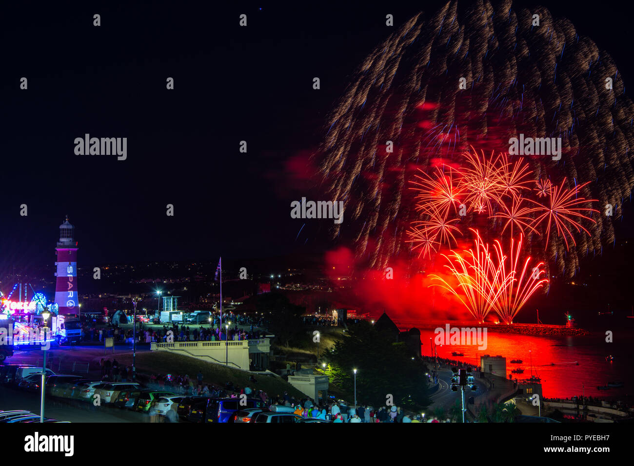 Fireworks in Plymouth Sound Stock Photo - Alamy