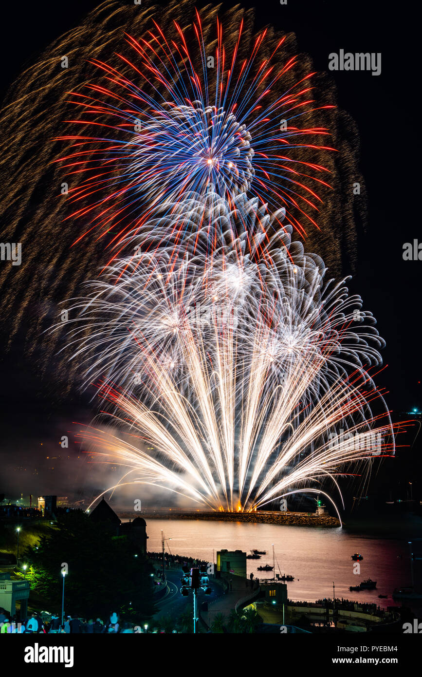 Fireworks in Plymouth Sound Stock Photo - Alamy