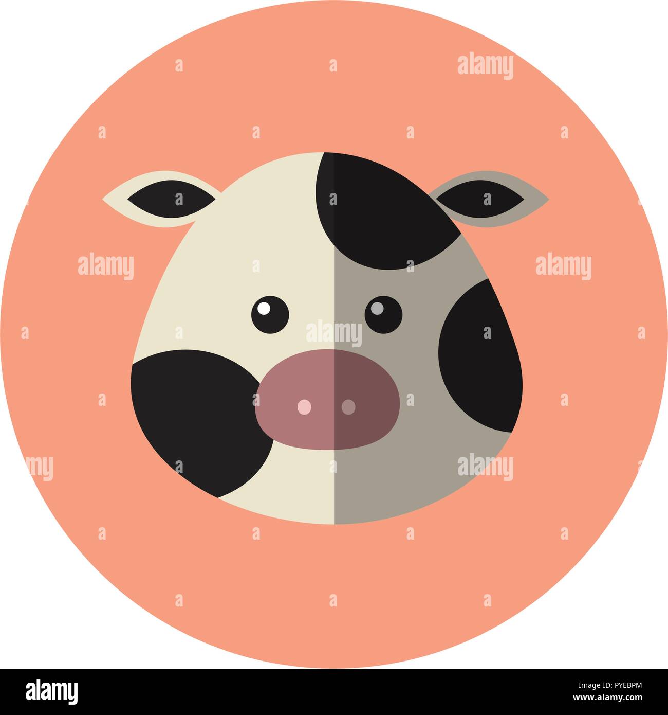 Flat cow icon. Vector illustration Stock Vector Image & Art - Alamy