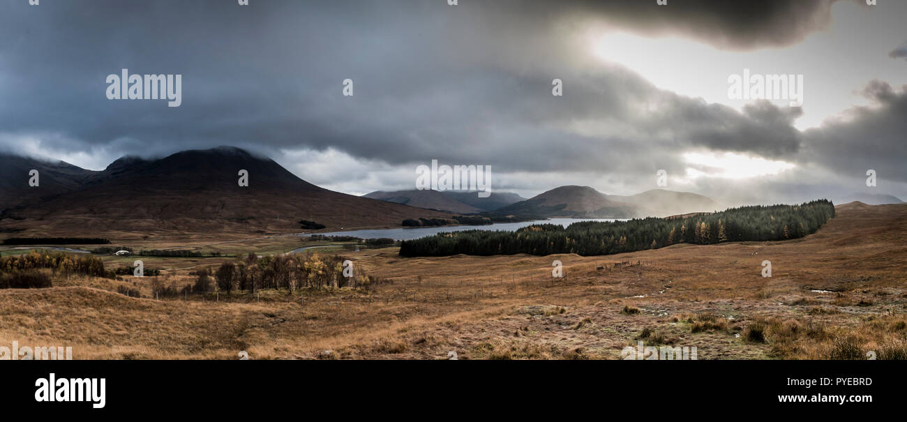The mountains and moorland of Rannock Moor in the Scottish Highlands ...